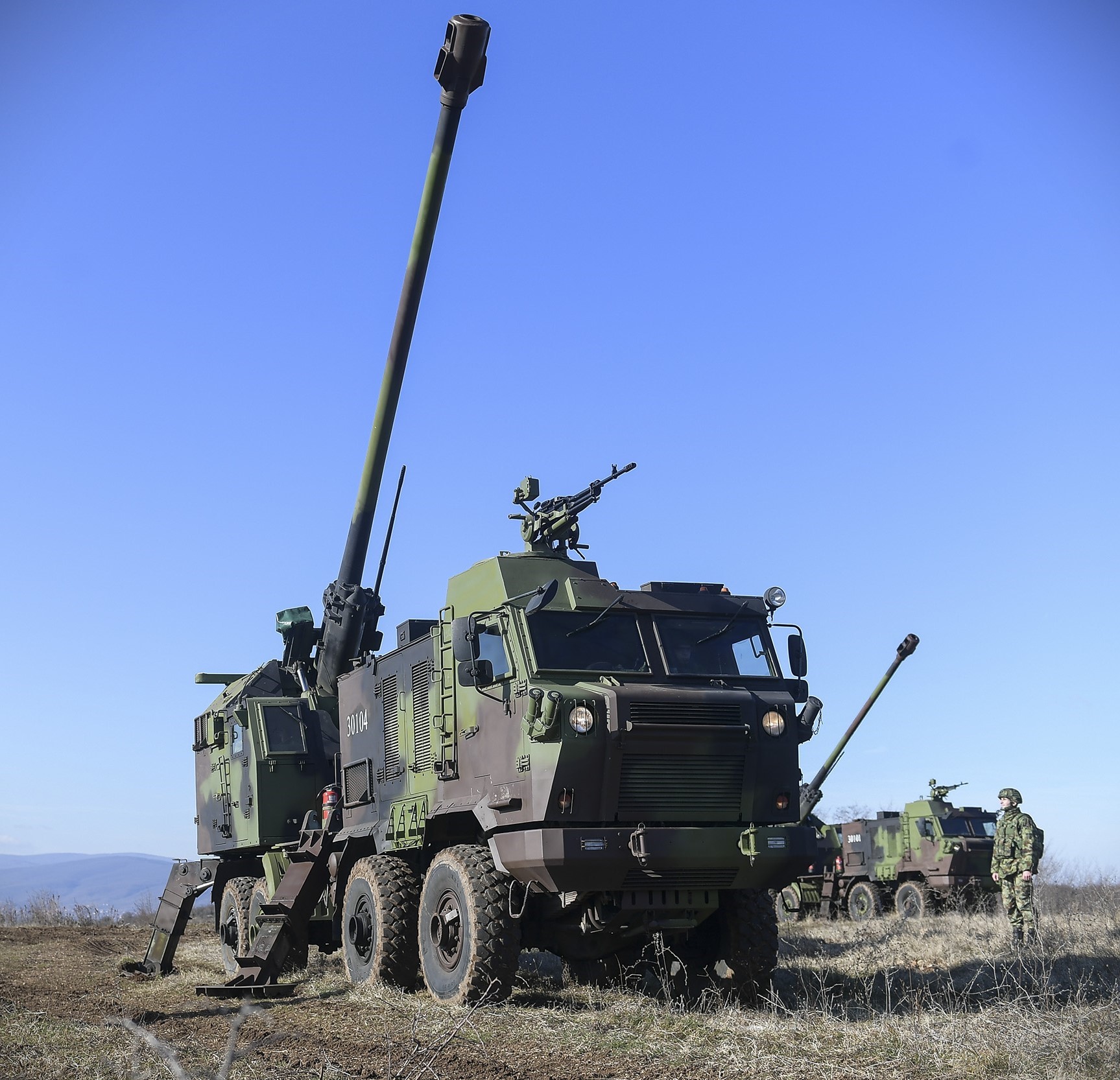 Training of Nora - Self-Propelled Howitzer 155 mm B/52 M 15 Professional Crew of the Army Mixed ...